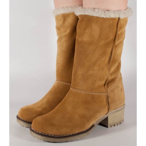 Cizme bej imblanite piele naturala dama/dame/femei (cod SC01)