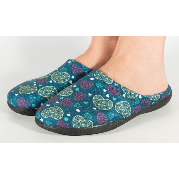 Papuci de casa verzi din plus - 12687