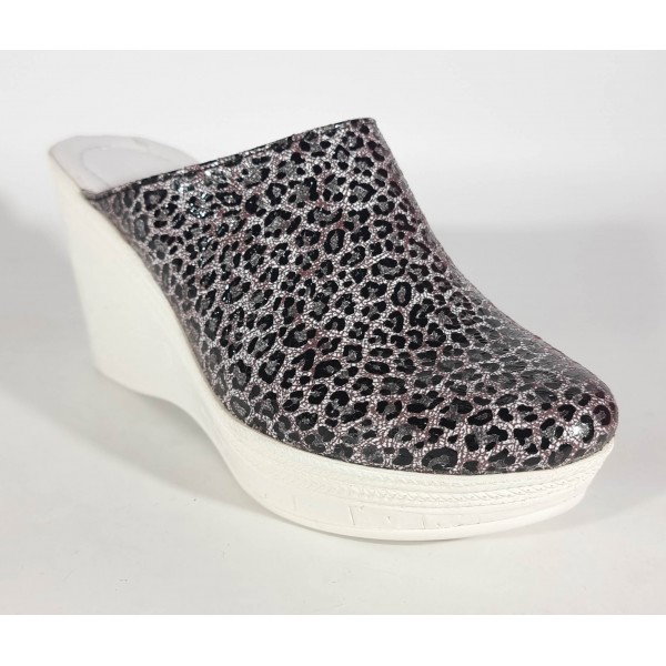 Saboti animal print platforma piele naturala SBM5A